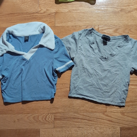 SHEIN | Tops | Blue And Gray Shirts Set | Poshmark